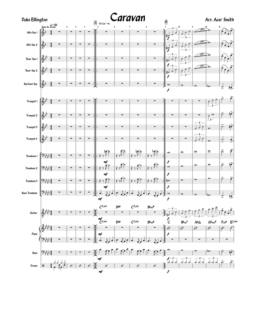 Caravan - Big Band Sheet Music with Chords for Piano, Trombone ...
