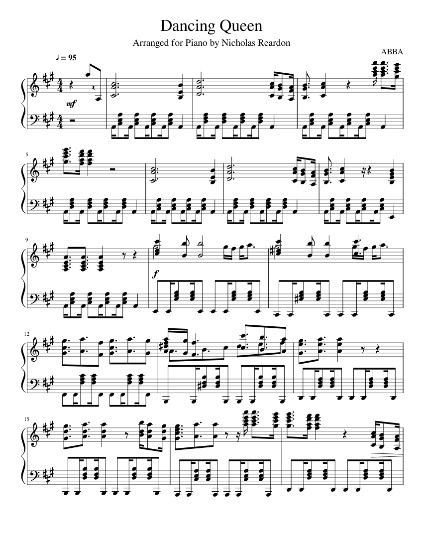 dancing queen chords easy