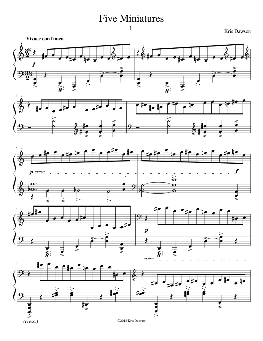 Five Miniatures Sheet music for Piano (Solo) | Musescore.com