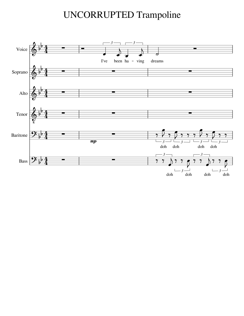 Trampoline Sheet Music for Soprano, Alto, Tenor, Bass voice & more ...