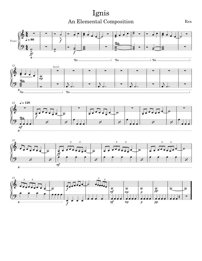 Ignis - Rex Sheet music for Piano (Solo) | Musescore.com