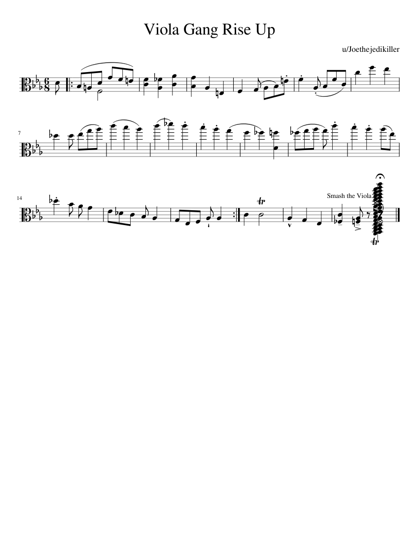 Viola Gang Rise Up Sheet music for Viola (Solo) | Musescore.com