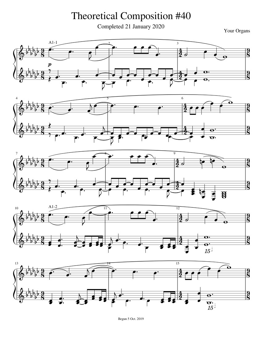 Theoretical Composition #40 Sheet music for Piano (Solo) | Musescore.com