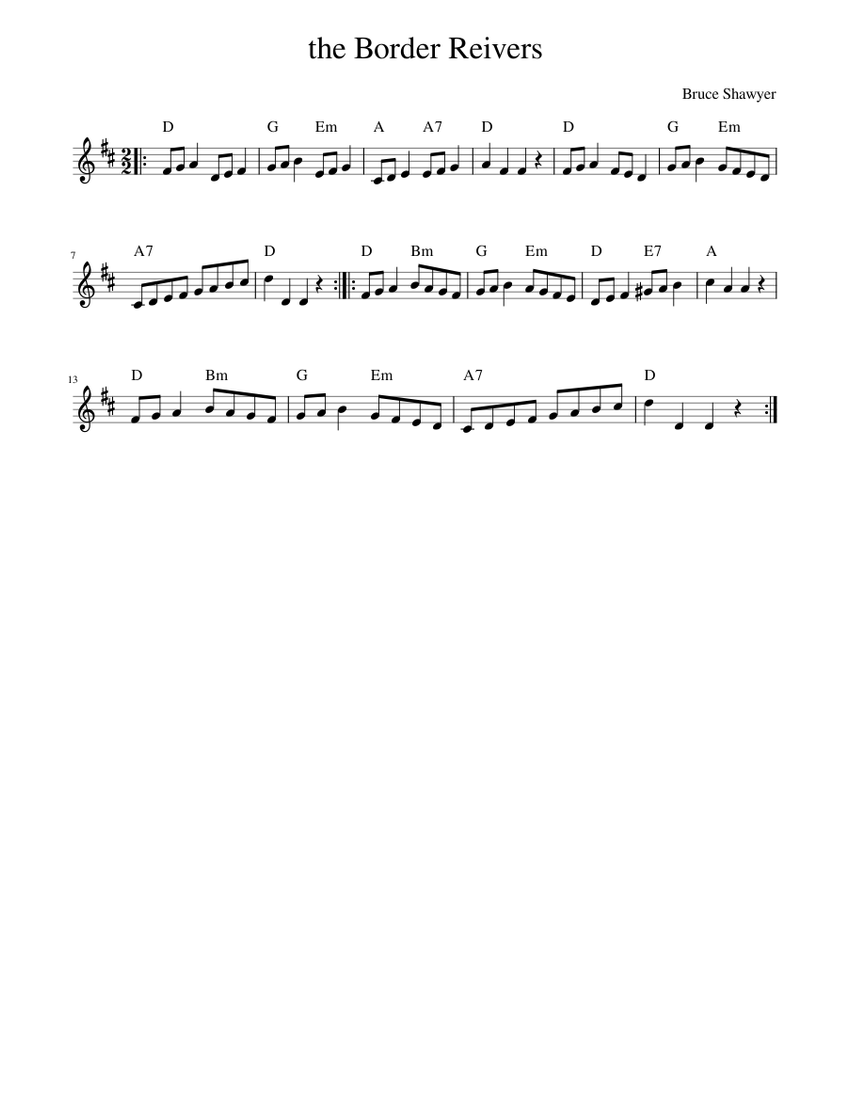 Bruce Shawyer - the Border Reivers Sheet music for Piano (Solo ...