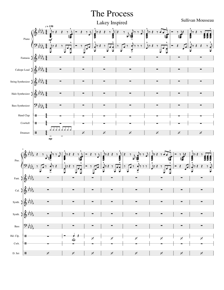 The Process Sheet Music for Piano, Drum group, Strings group ...