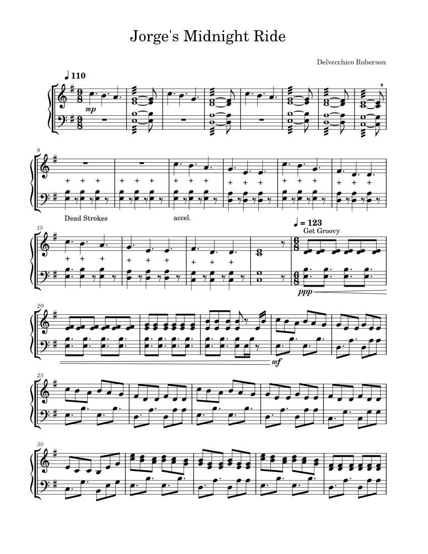 Jorge's Midnight Ride - piano tutorial