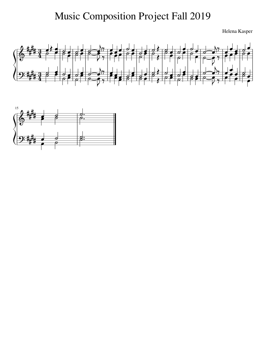 Music Composition Project Fall 2019 Sheet music for Piano (Solo ...