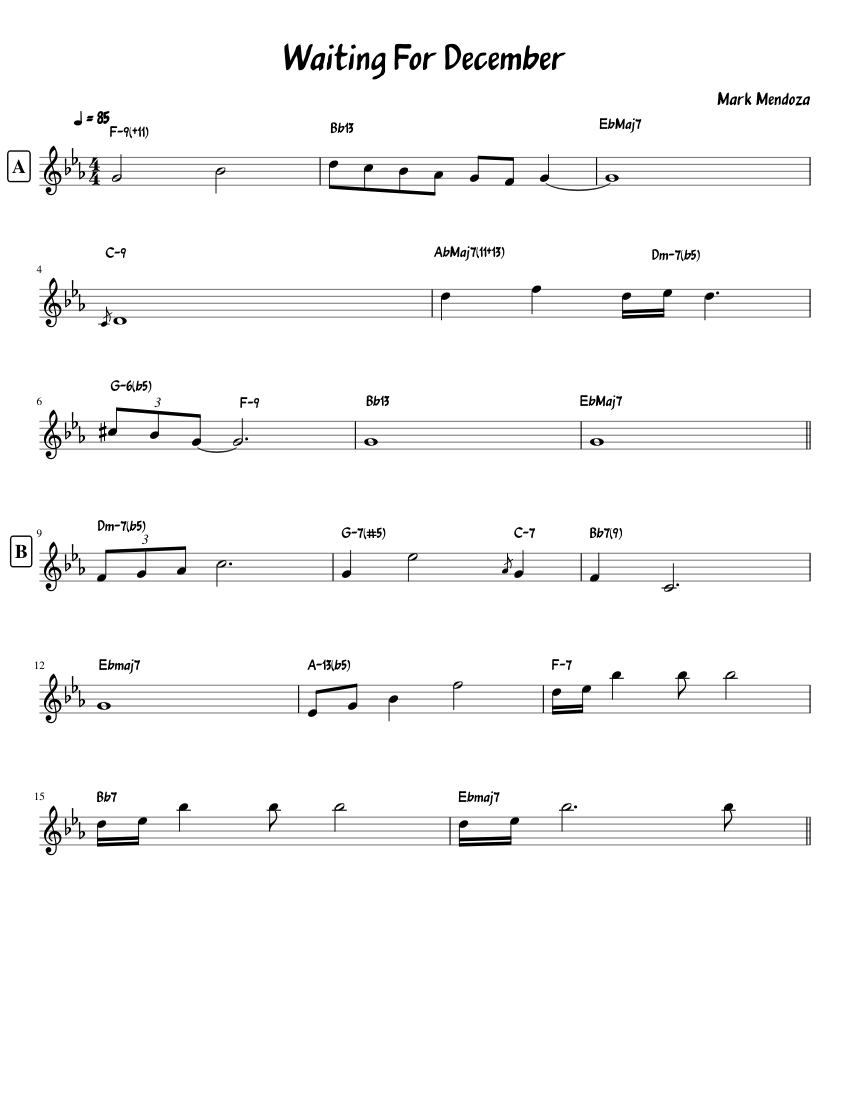 Waiting For December Sheet music for Piano (Solo) Easy | Musescore.com