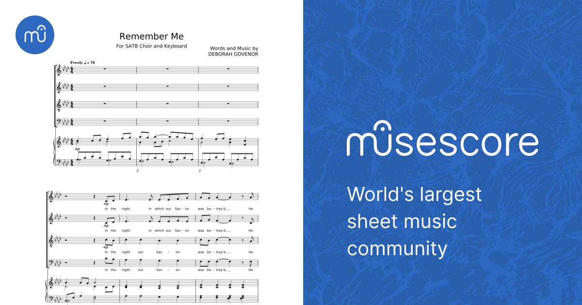 Remember Me – DEBORAH GOVENOR Sheet Music for Piano, Vocals (Mixed ...