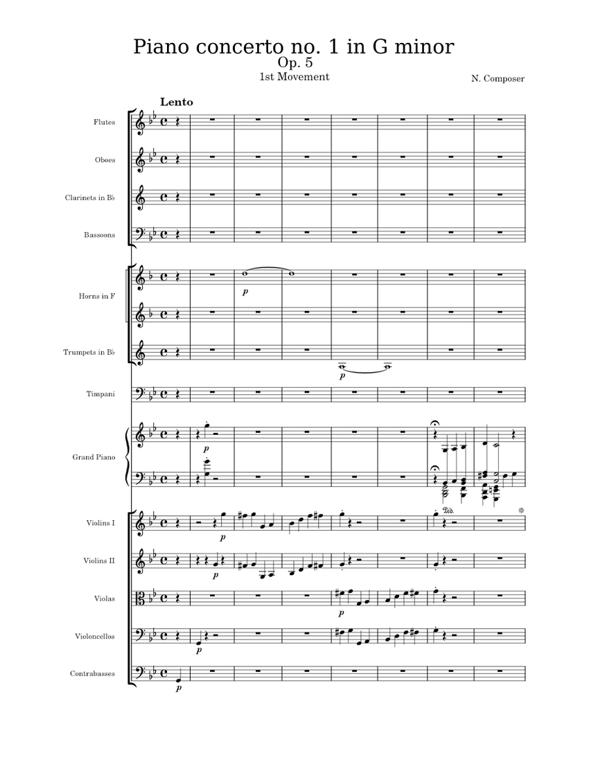 Piano_concerto_no._1_in_G_minor Sheet music for Piano, Flute, Oboe, Clarinet in b-flat & more ...