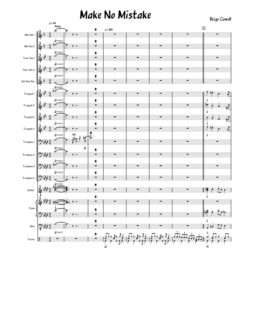Make No Mistake Sheet music for Piano, Trombone, Saxophone alto ...