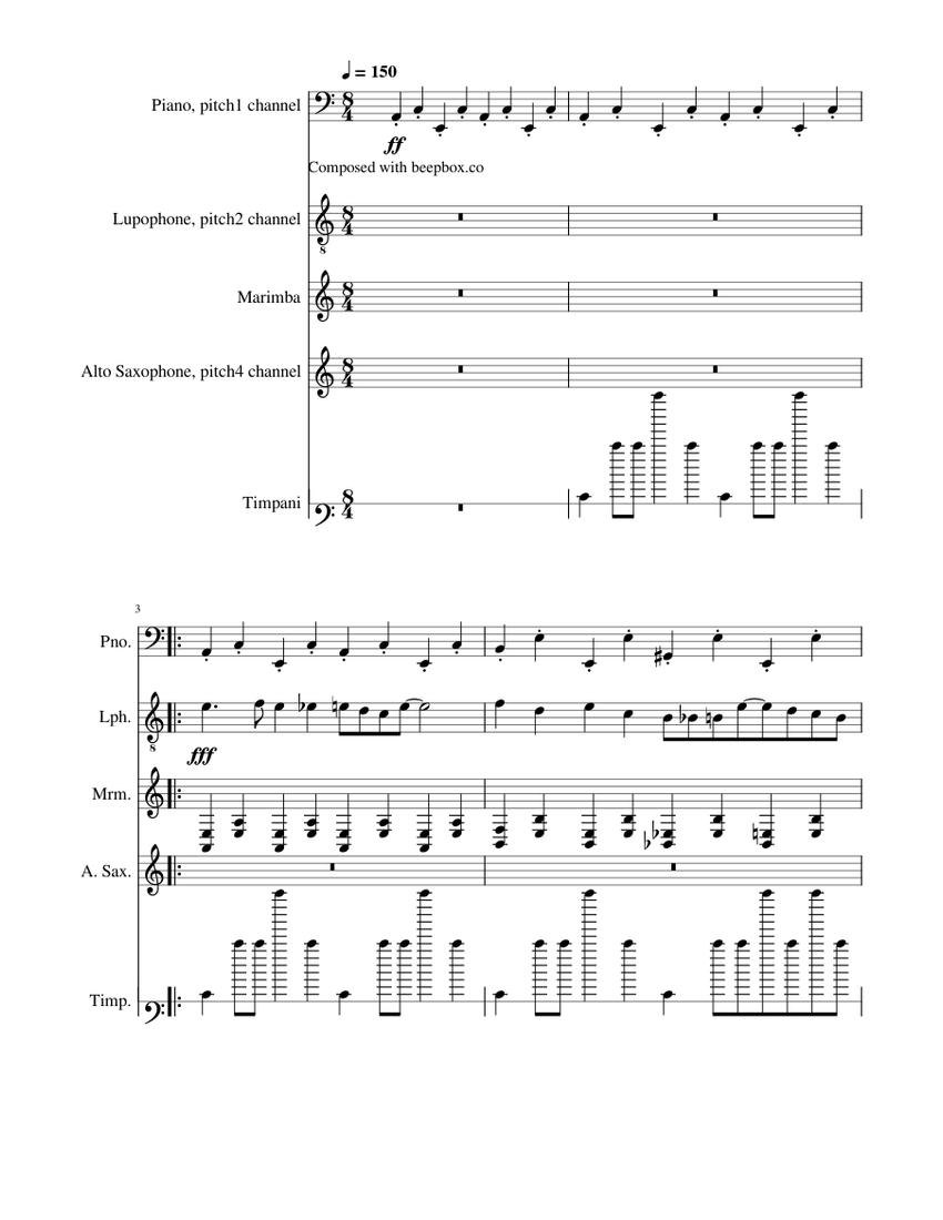Aligma Sheet music for Piano, Saxophone alto, Timpani, Marimba & more ...