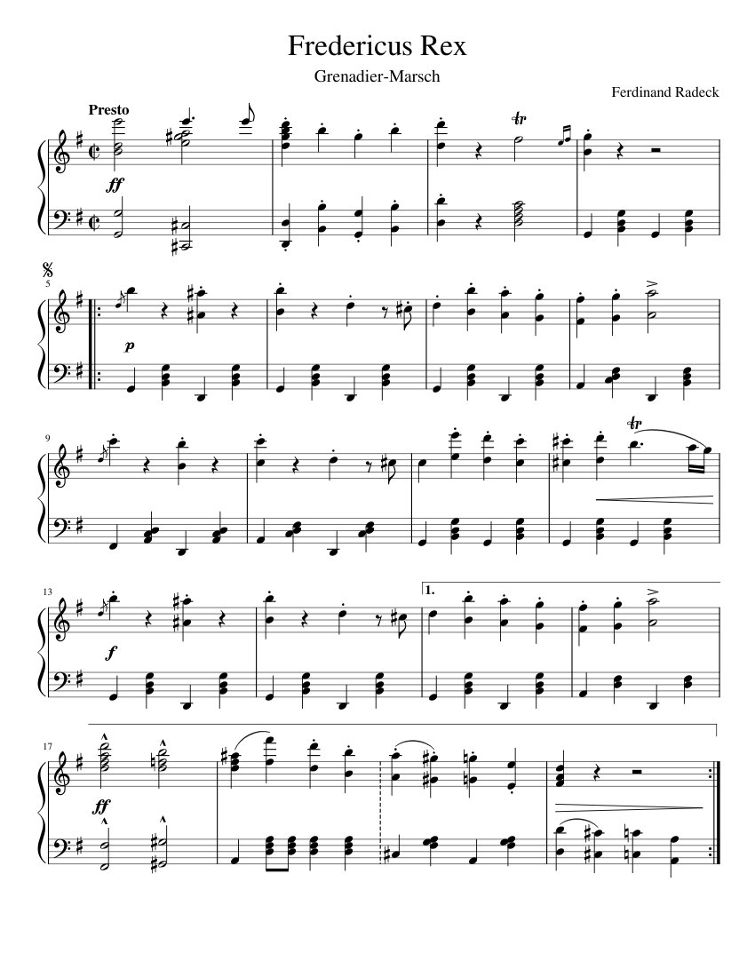 Fredericus Rex Sheet music for Piano (Solo) | Musescore.com