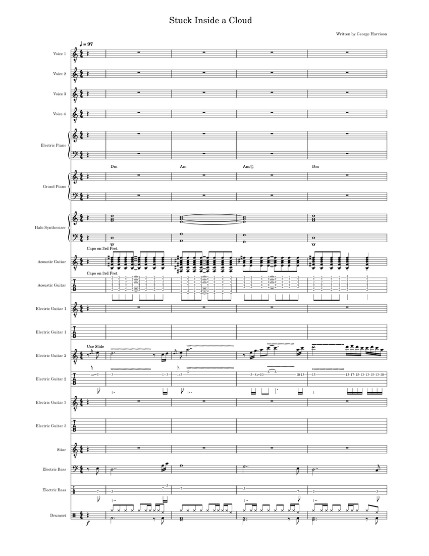 Stuck Inside a Cloud – George Harrison Sheet music for Piano, Vocals, Guitar, Bass guitar & more ...
