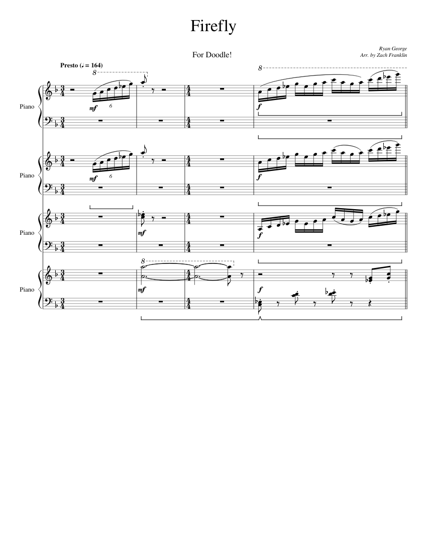 Firefly in Piano Quartet Sheet music for Piano (Mixed Quartet ...