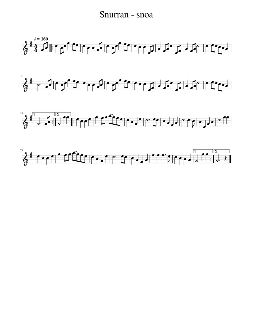 Snurran - snoa Sheet Music for Piano (Solo) Easy | MuseScore.com