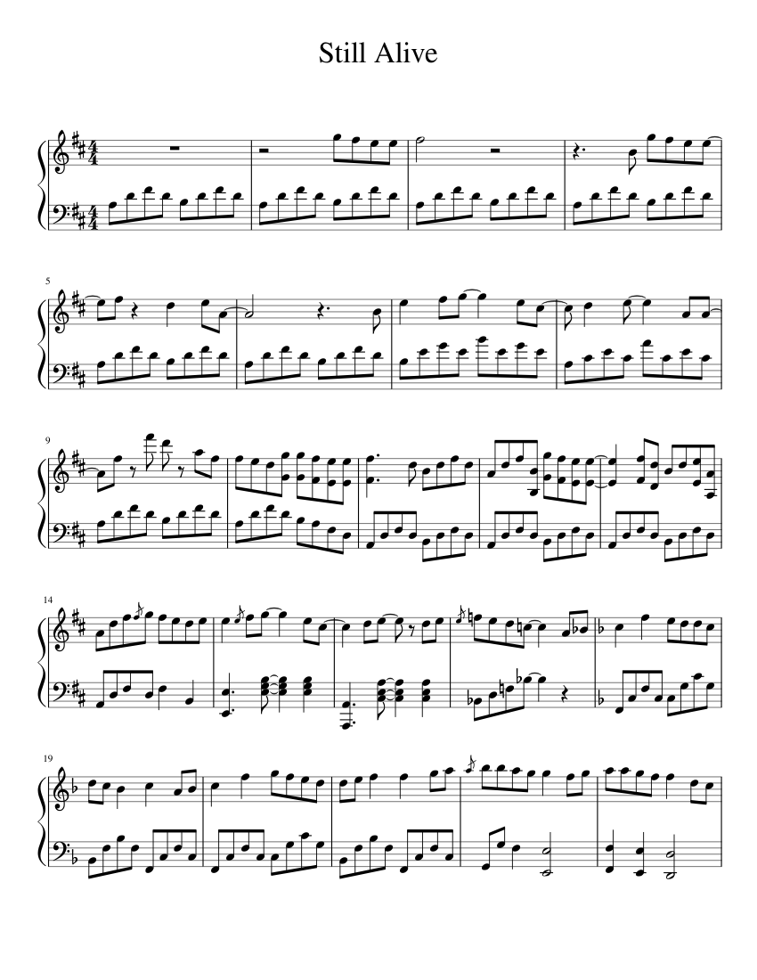 Still Alive Sheet music for Piano (Solo) | Musescore.com