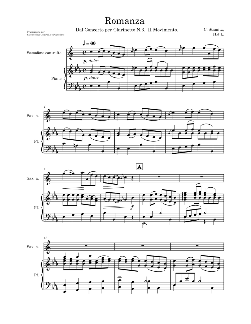 Concerto Per Clarinetto N.3, II Movimento Romanza – Carl Philipp ...