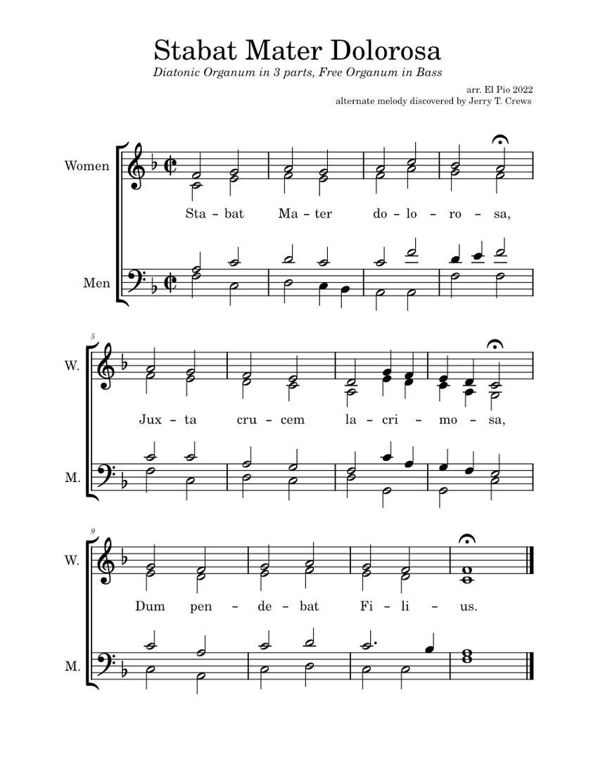 Stabat Mater Dolorosa Sheet music for Female, Male (Choral) | Musescore.com