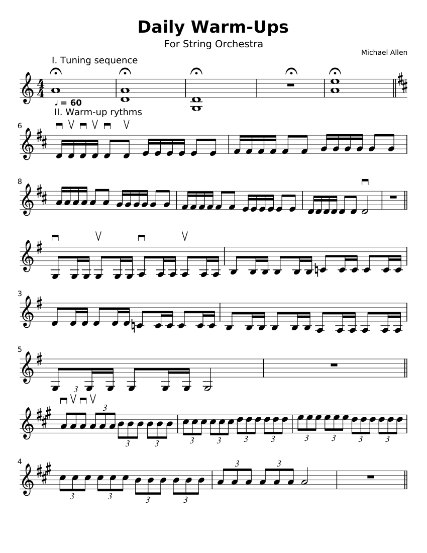 Violin Daily Warm-Ups Sheet Music for Violin (Solo) | MuseScore.com