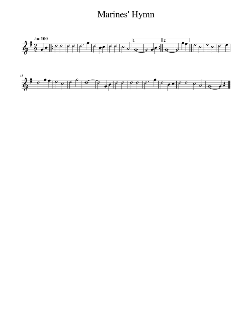 Marines' Hymn Sheet music for Piano (Solo) Easy | Musescore.com