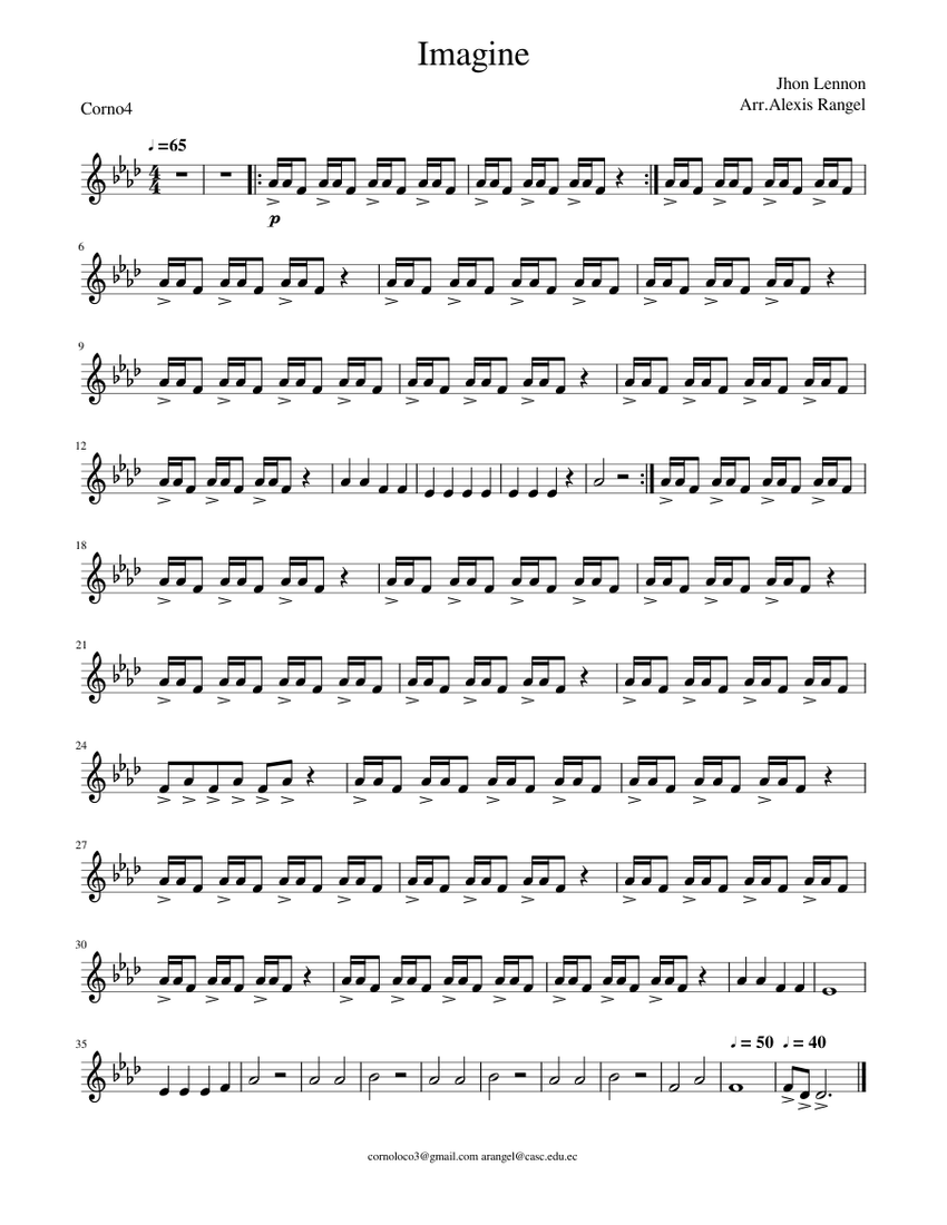 Imagine Corno4 Sheet music for French horn (Solo) | Musescore.com