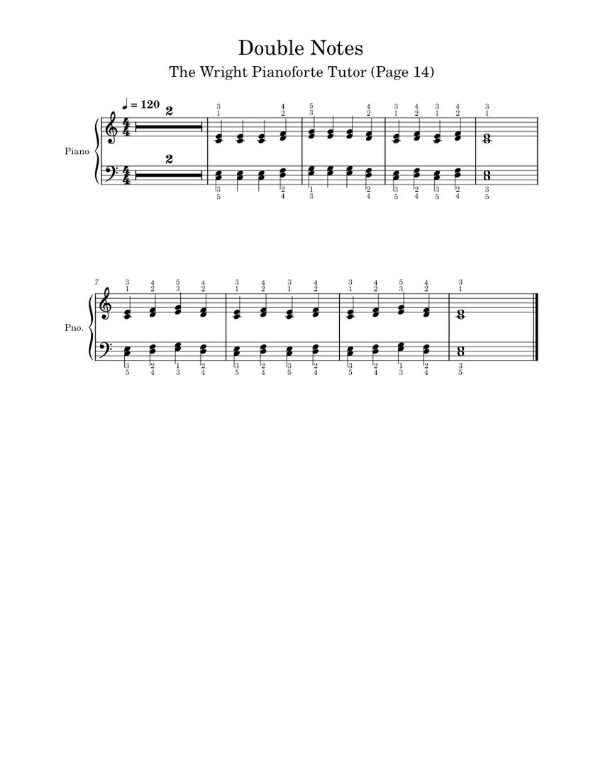 Double Notes (The Wright Pianoforte Tutor) – Albert H Oswald Sheet ...