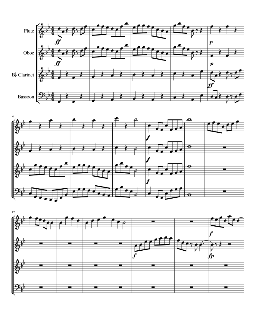 a wind quartet - piano tutorial