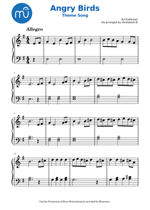 Play Official version of Angry Birds Theme Sheet Music by Ari Pulkkinen ...