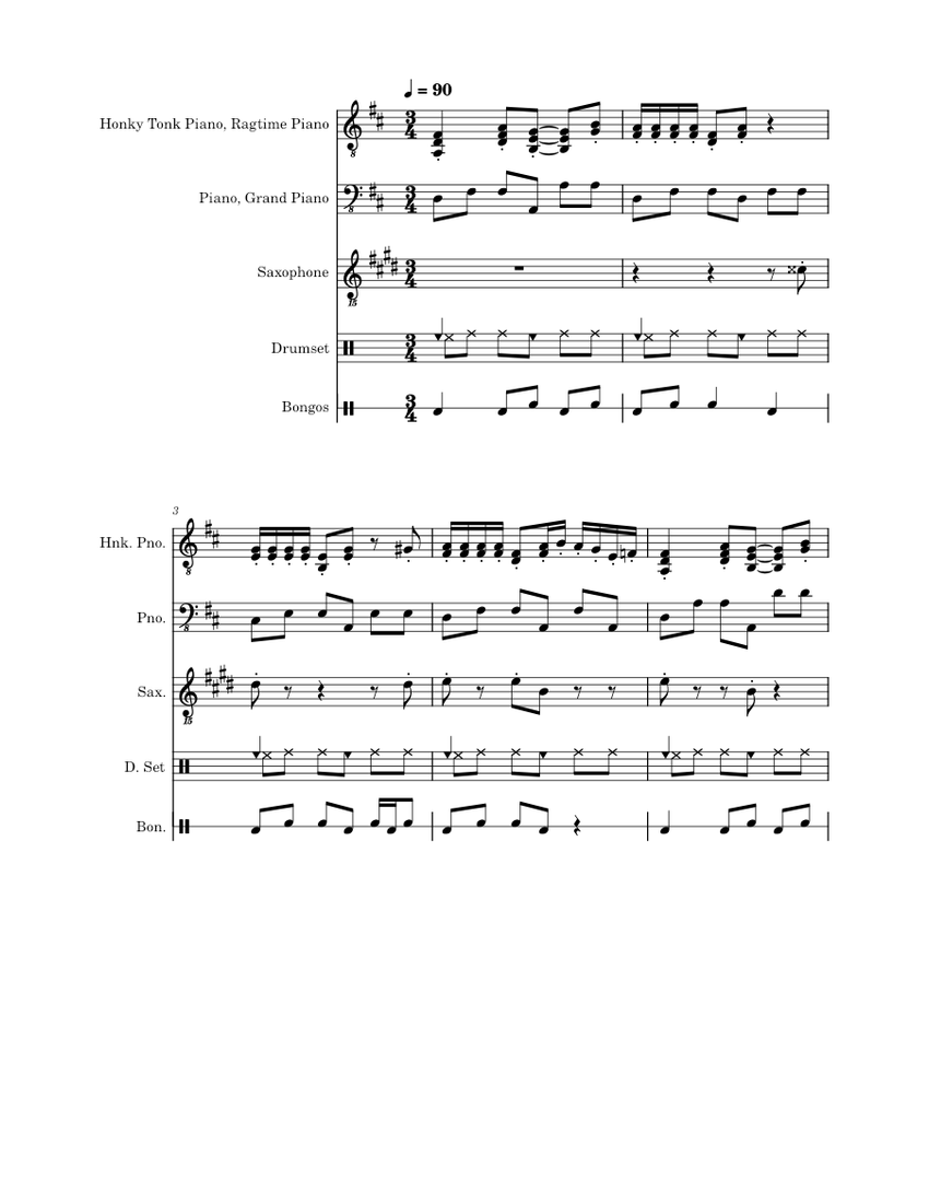 Cuphead - Tutorial Sheet music for Piano, Drum group, Bongo, Saxophone other (Jazz Band ...