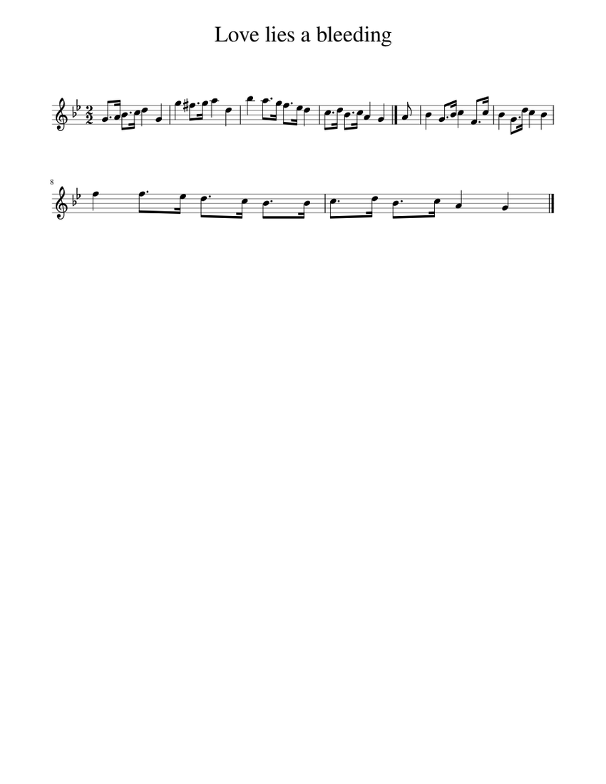 Love lies a bleeding Sheet music for Piano (Solo) | Musescore.com
