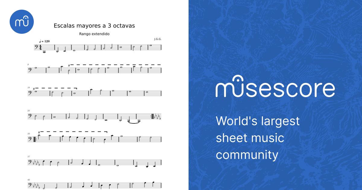 Escalas mayores rango extendido. Sheet music for Bass guitar (Solo ...