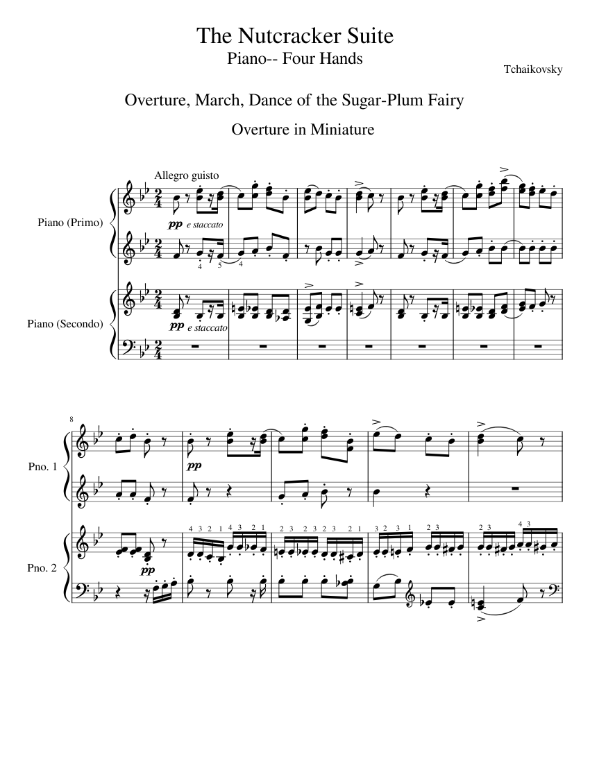 The Nutcracker Suite- four hands Sheet Music for Piano (Piano Four Hand ...
