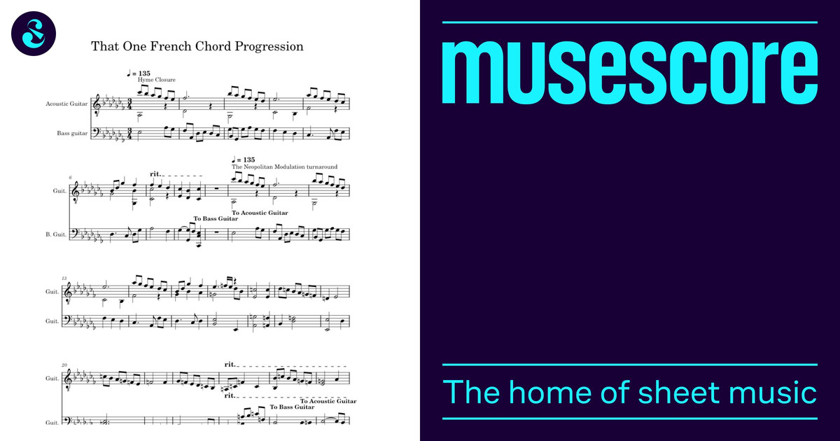 That One French Chord Progression Sheet Music for Guitar (Mixed Duet ...