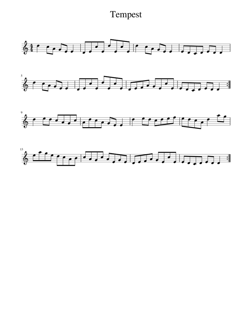 Tempest Sheet music for Piano (Solo) Easy | Musescore.com