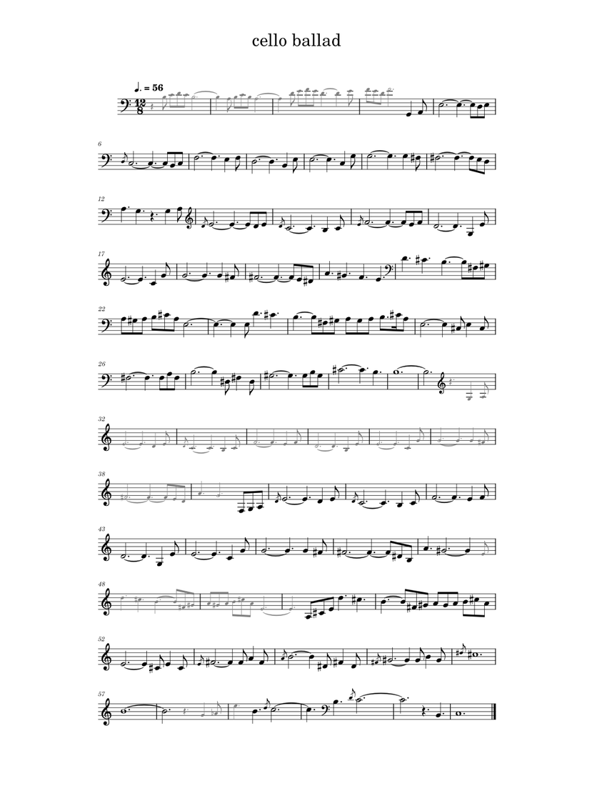 cello ballad Sheet music for Cello (Mixed Duet) | Musescore.com