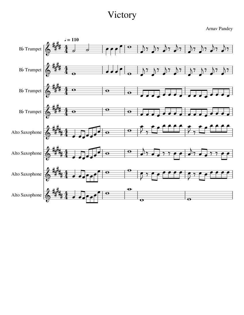 Victory Sheet music for Saxophone alto, Trumpet in b-flat (Mixed ...