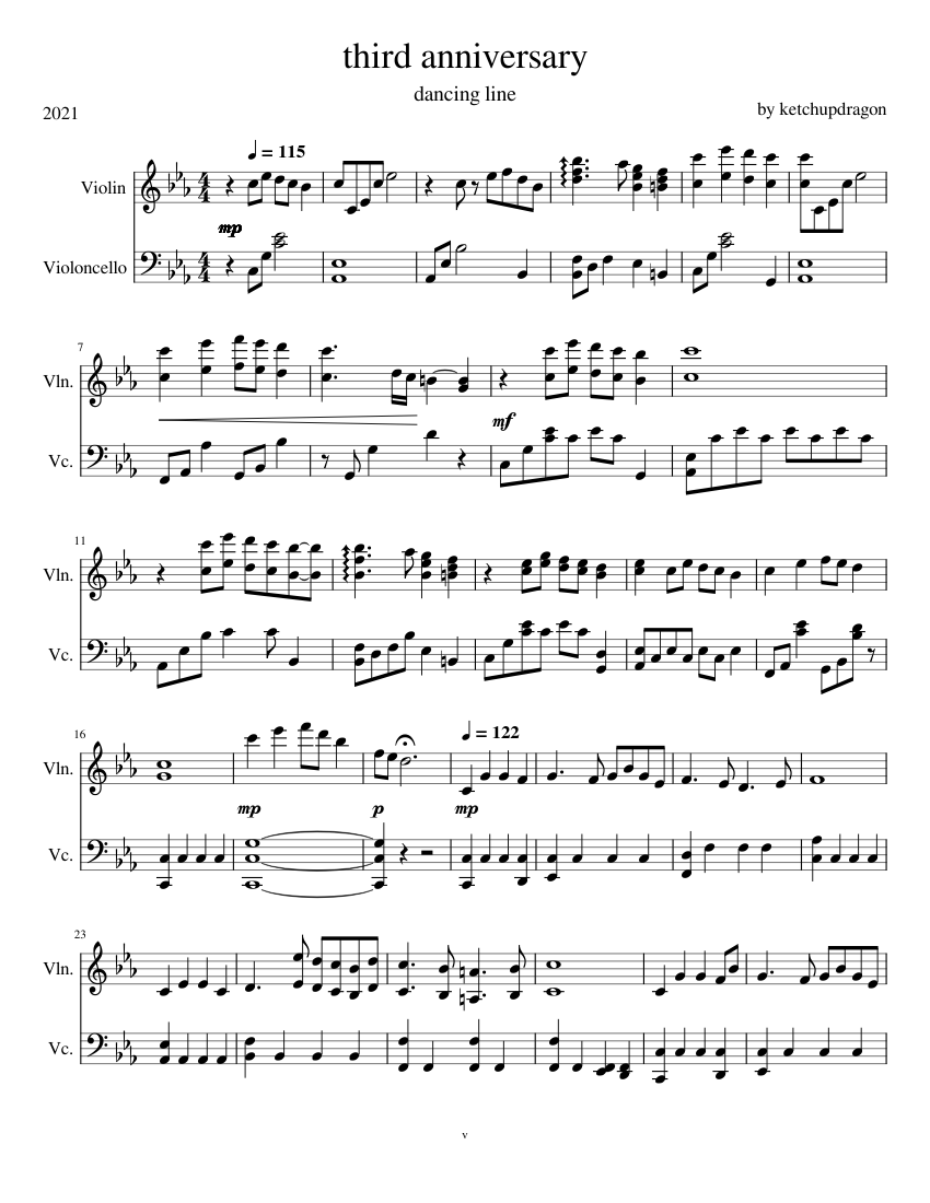 Dancing Line - The Third Anniversary – Dancing Line Sheet music for ...