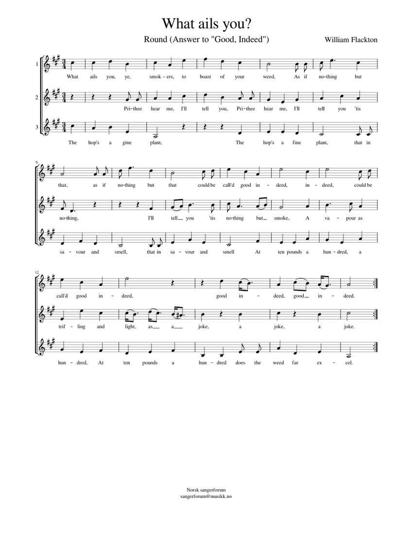 What ails you? Sheet music for Vocals (Choral) | Musescore.com