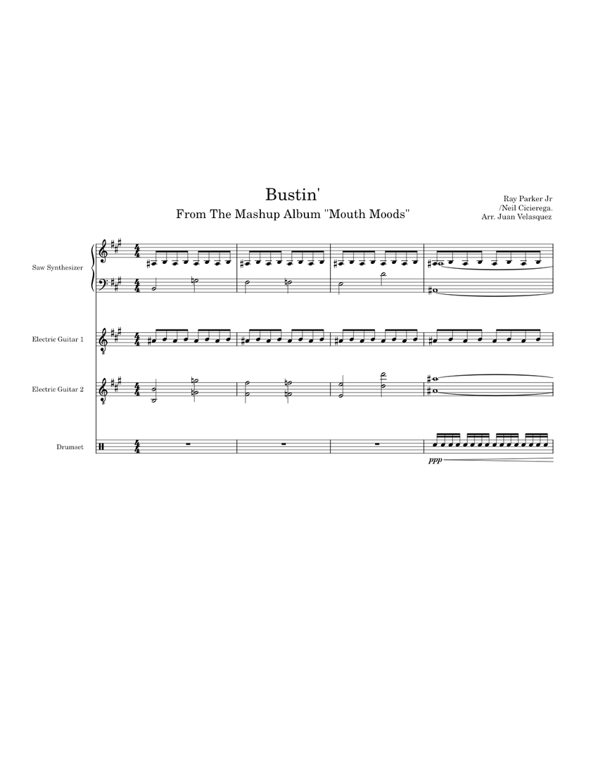 Bustin - Neil Cicierega Sheet Music for Saxophone alto, Trumpet in b ...