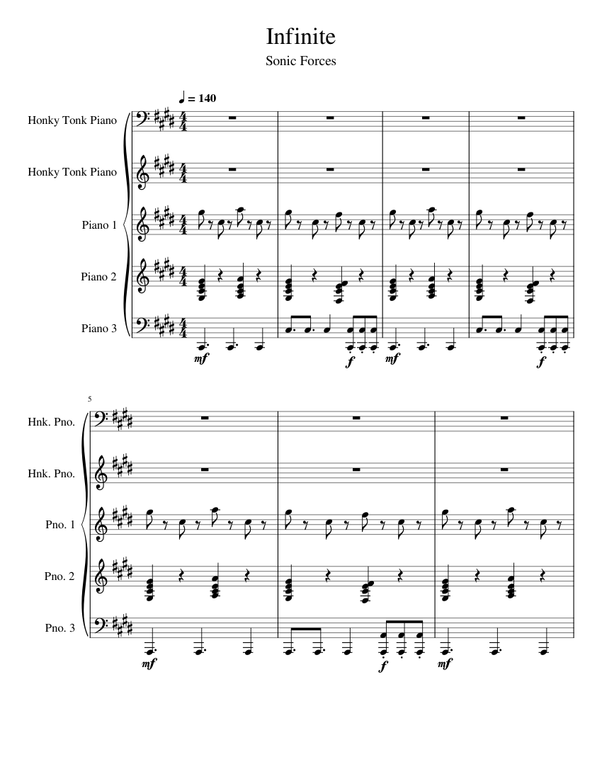 Infinite Sheet Music for Piano (Mixed Quintet) | MuseScore.com
