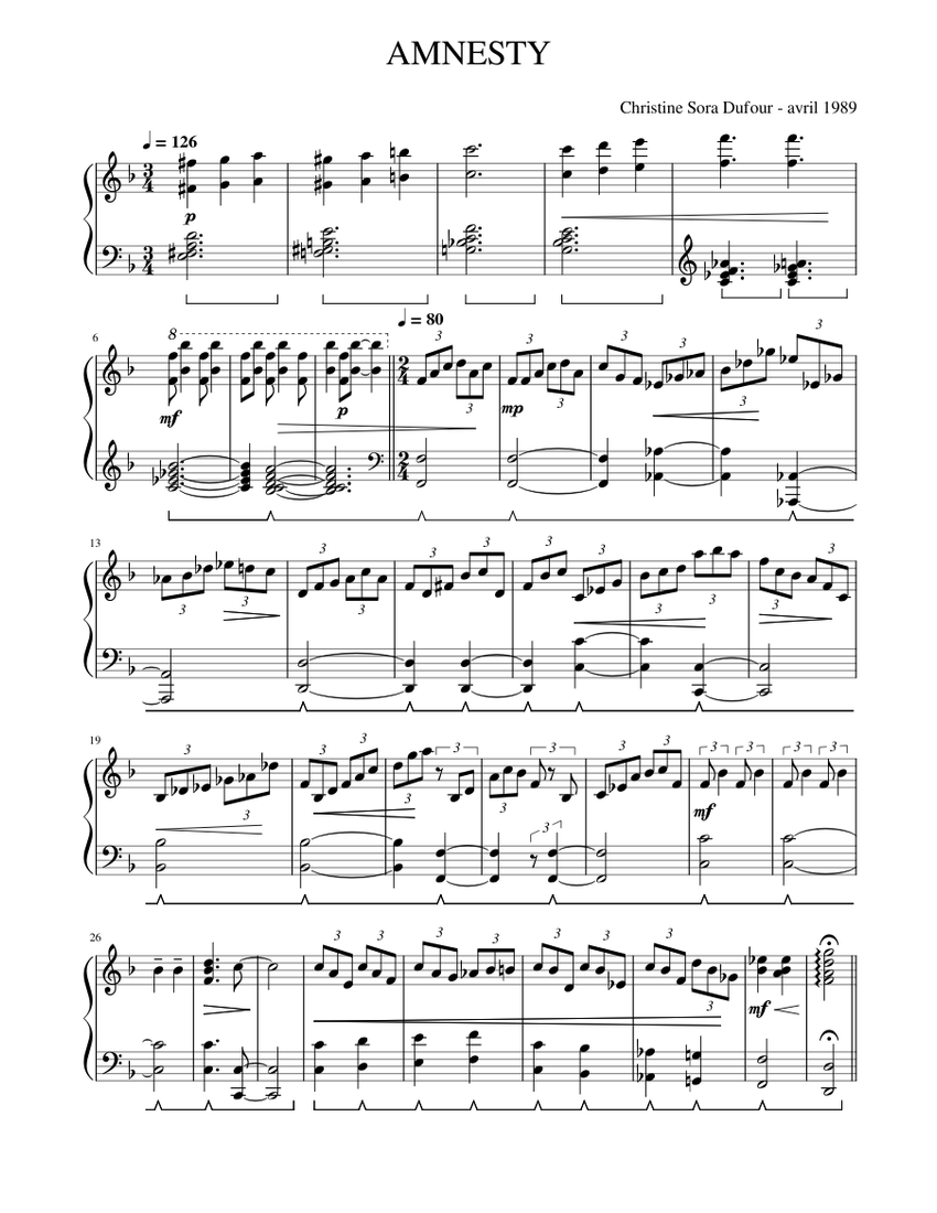 .AMNESTY Sheet music for Piano (Solo) | Musescore.com