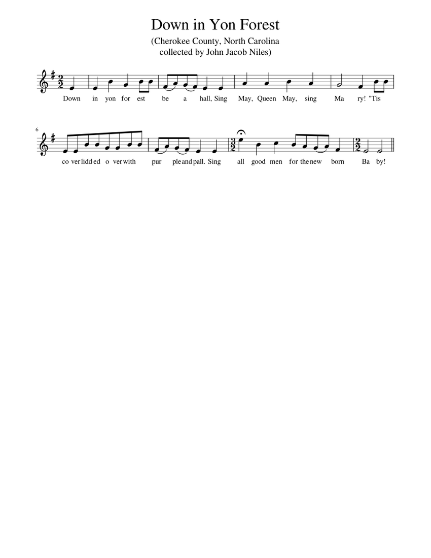 Down in Yon Forest Sheet music for Piano (Solo) Easy | Musescore.com