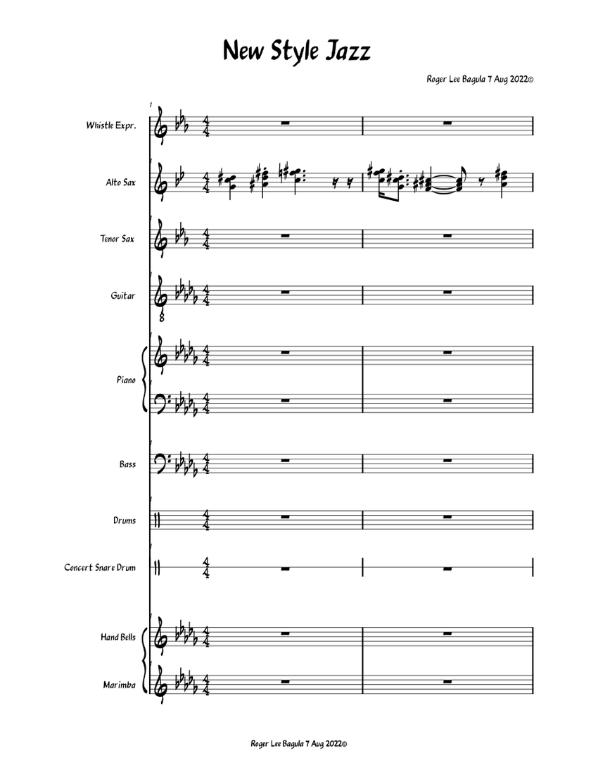 New Style Jazz Sheet music for Piano, Saxophone alto, Saxophone tenor ...