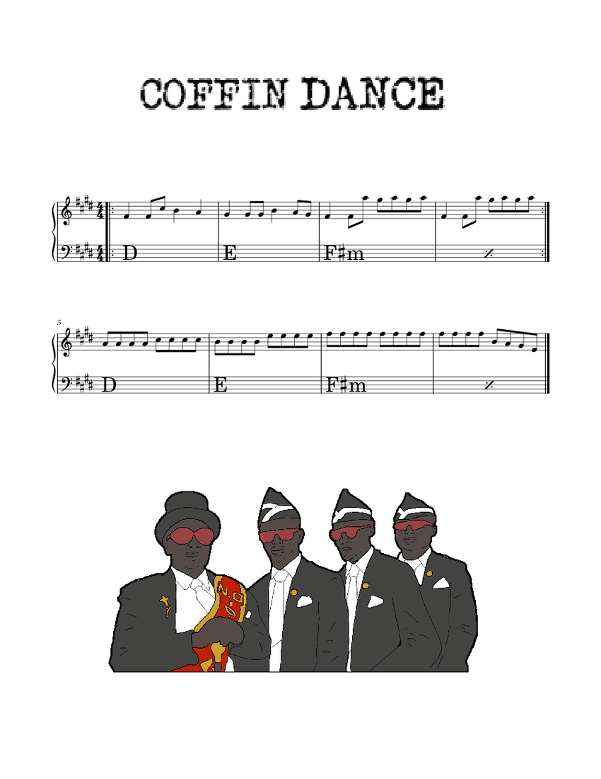 Coffin Dance Sheet Music with Chords for Piano (Solo) Easy | MuseScore.com