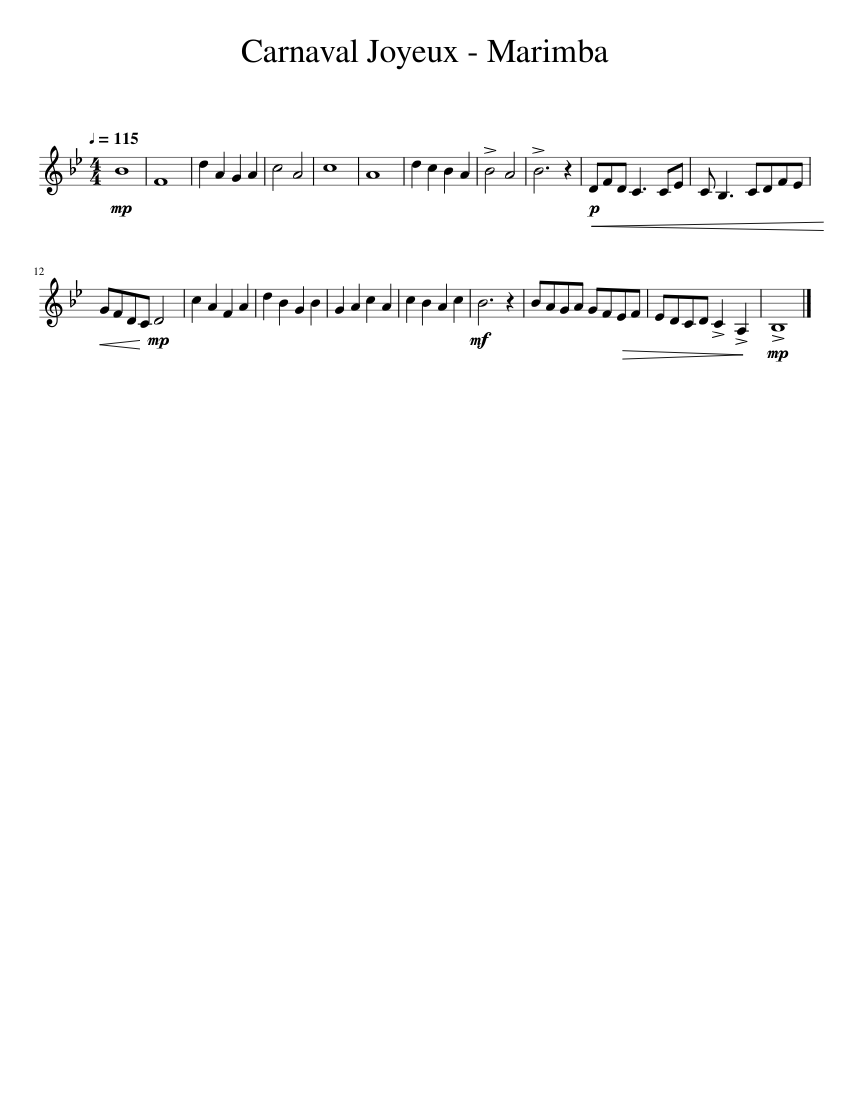 Marimba Sheet music for Marimba (Solo) | Musescore.com
