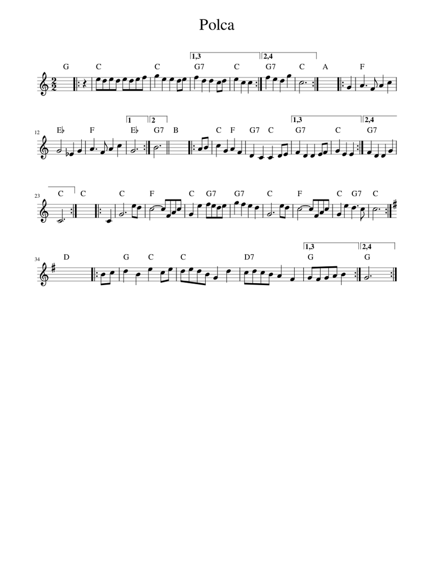 Polca Sheet music for Piano (Solo) Easy | Musescore.com
