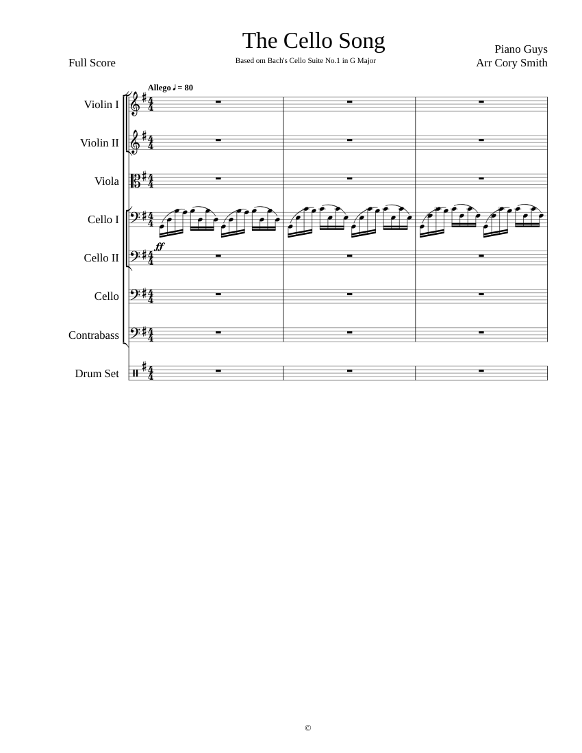 The cello song Sheet Music for Viola, Cello, Woodwinds (other) (String ...