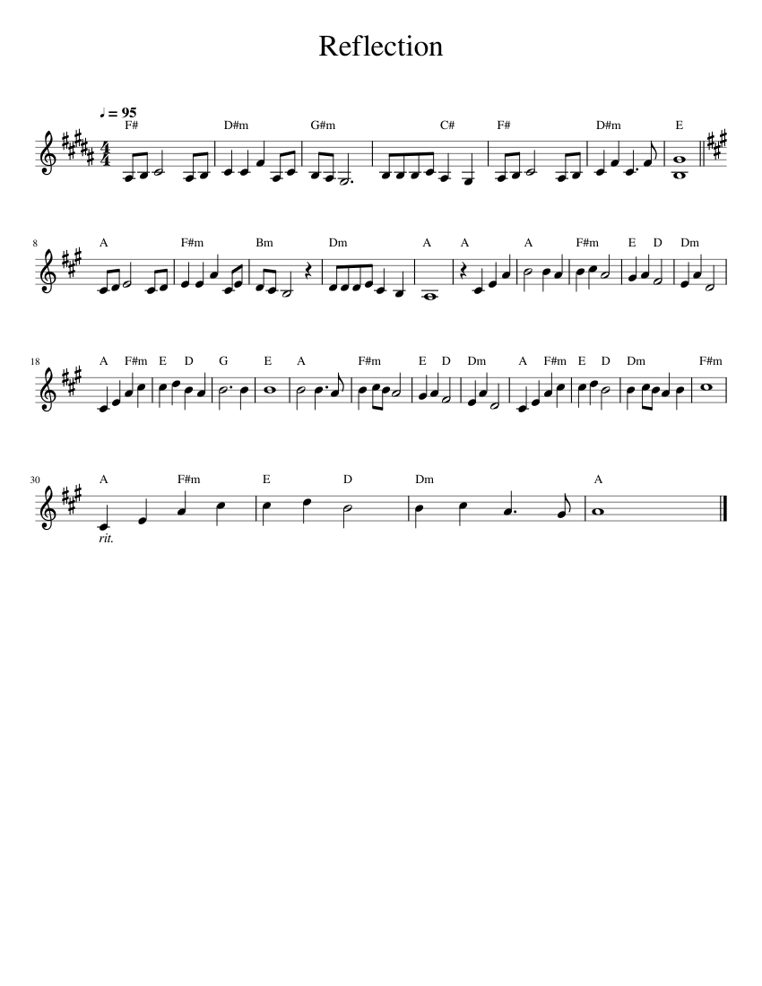 Reflection Sheet music for Piano (Solo) | Musescore.com