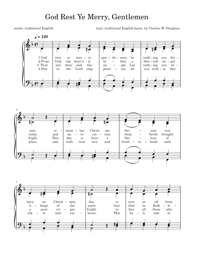 God rest ye merry gentlemen – Misc Christmas Sheet music for Piano ...